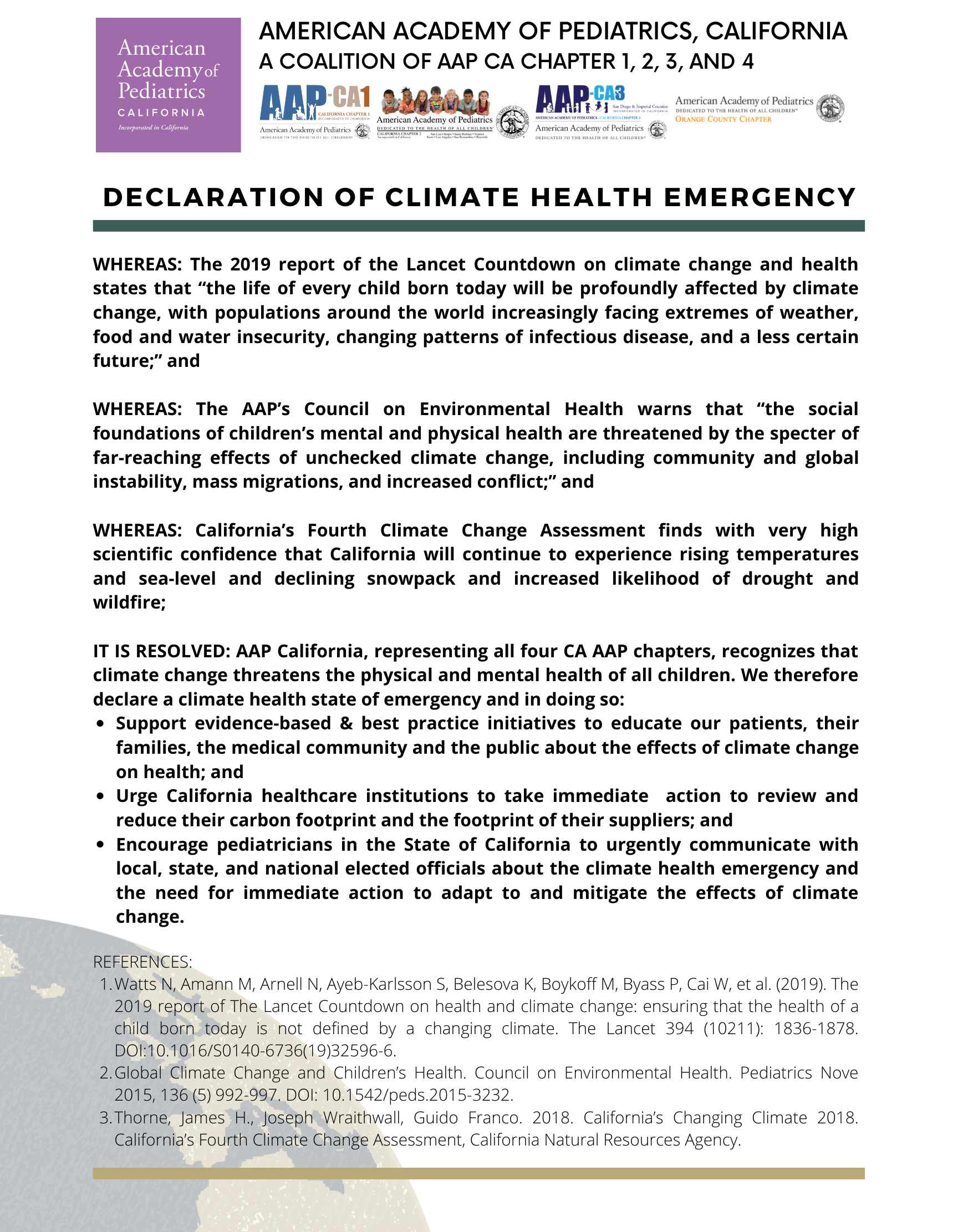 Climate Change and Child Health Committee - American Academy of Pediatrics California Chapter 1