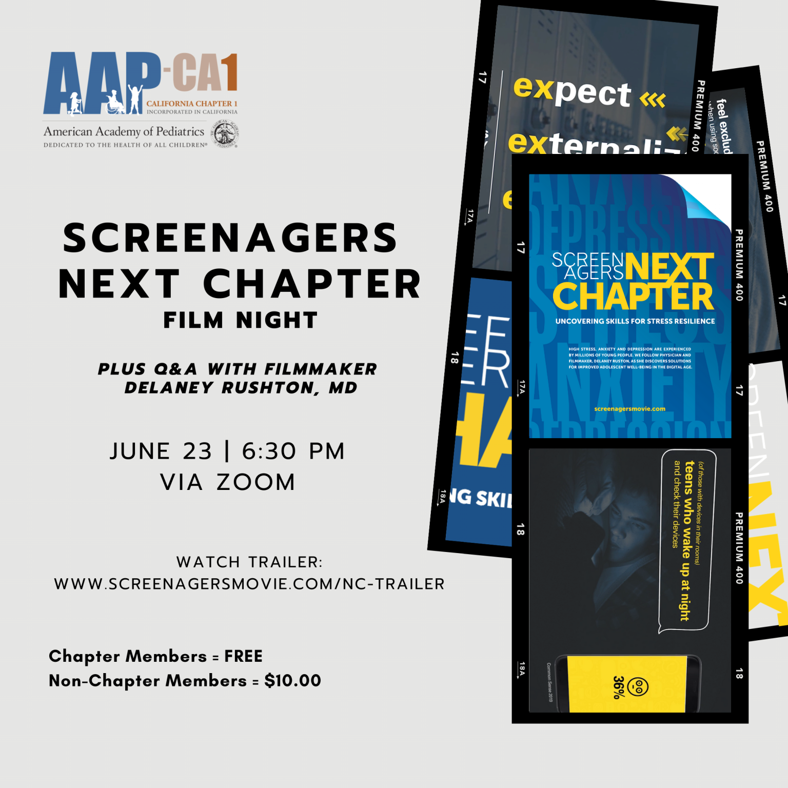 Screenagers Next Chapter Film Night - American Academy of Pediatrics California Chapter 1