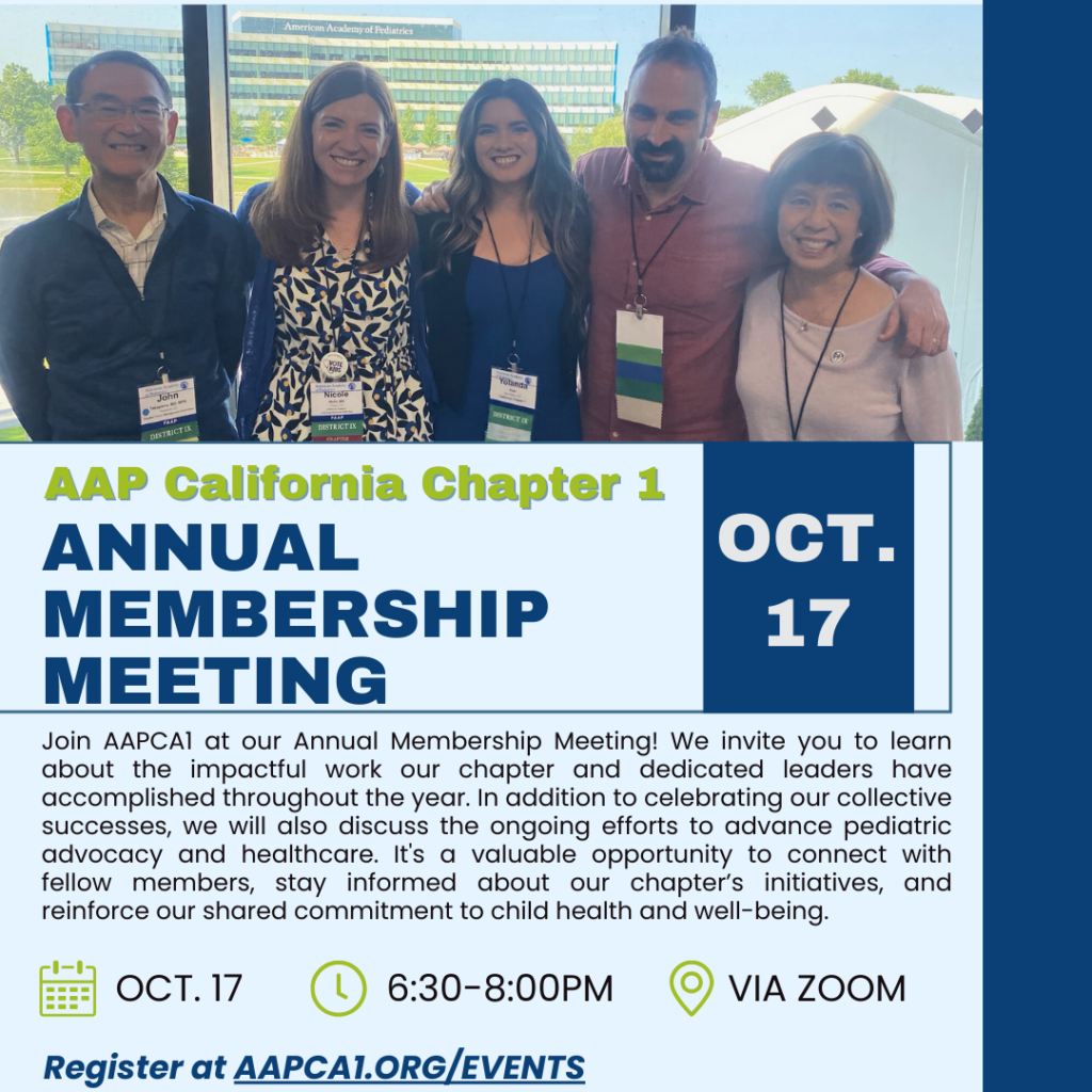 AAPCA1 Annual Membership Meeting - American Academy of Pediatrics California Chapter 1